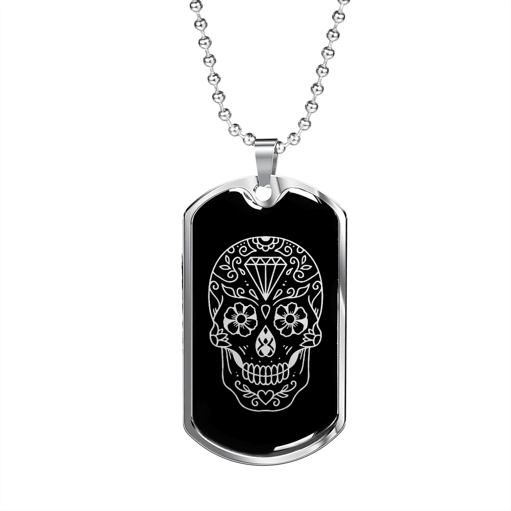 Calavera Mexican Sugar Skull 179 Necklace Stainless Steel or 18k Gold ...
