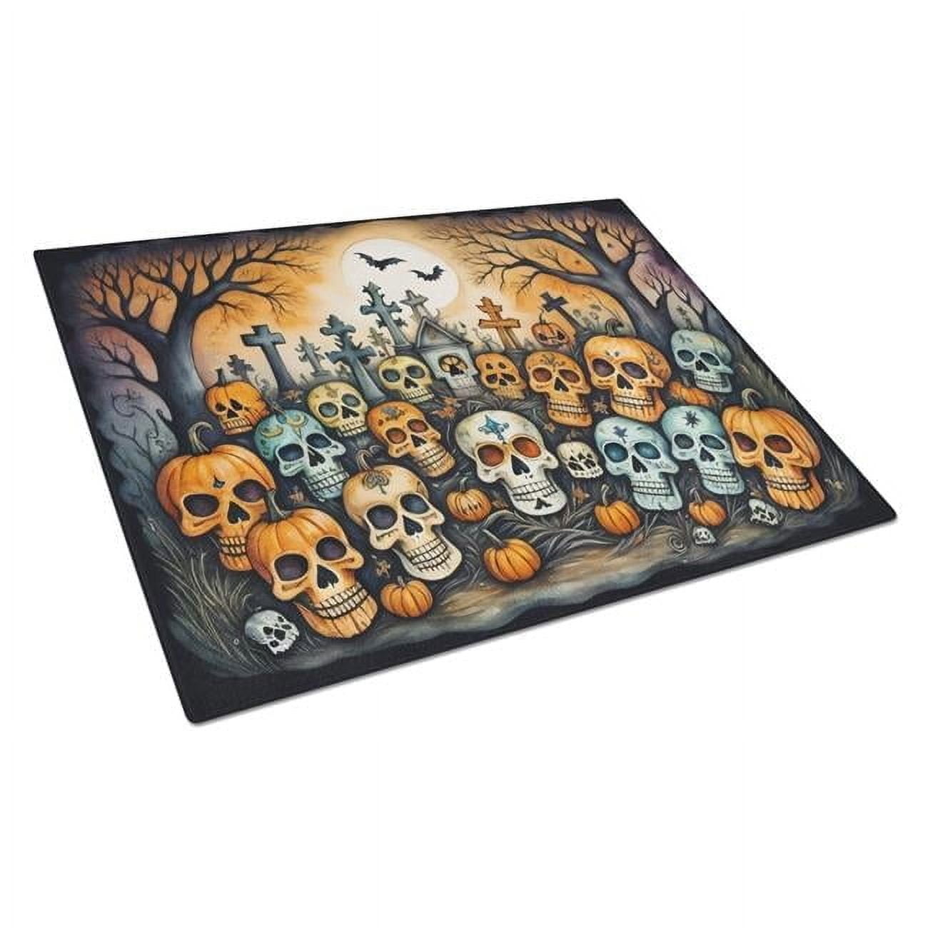 Calaveras Sugar Skulls Spooky Halloween Glass Cutting Board Large 12 in ...