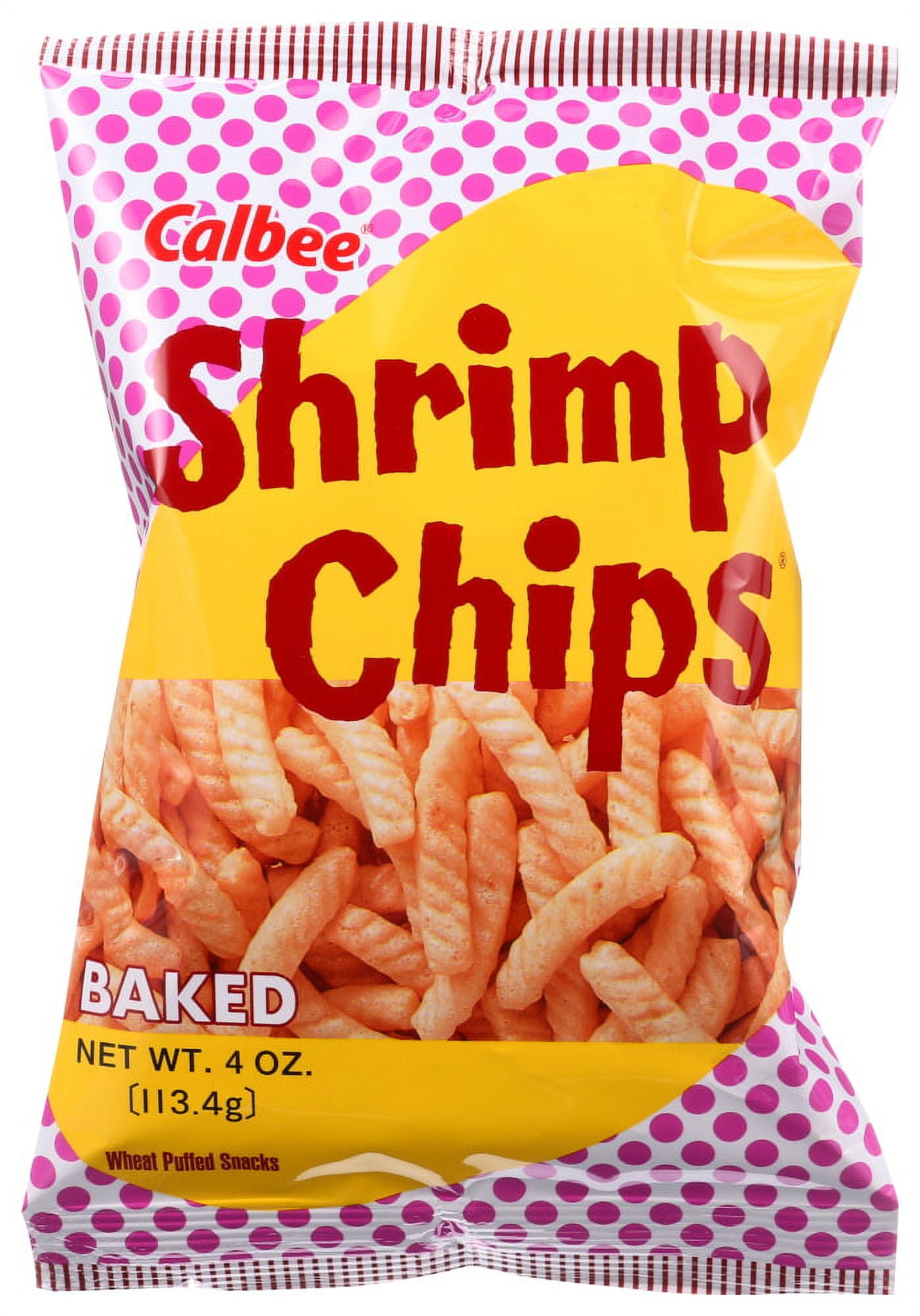 Calbee Baked Shrimp Chips Original Wheat Puffed Snacks, 4 oz, 12 pack ...