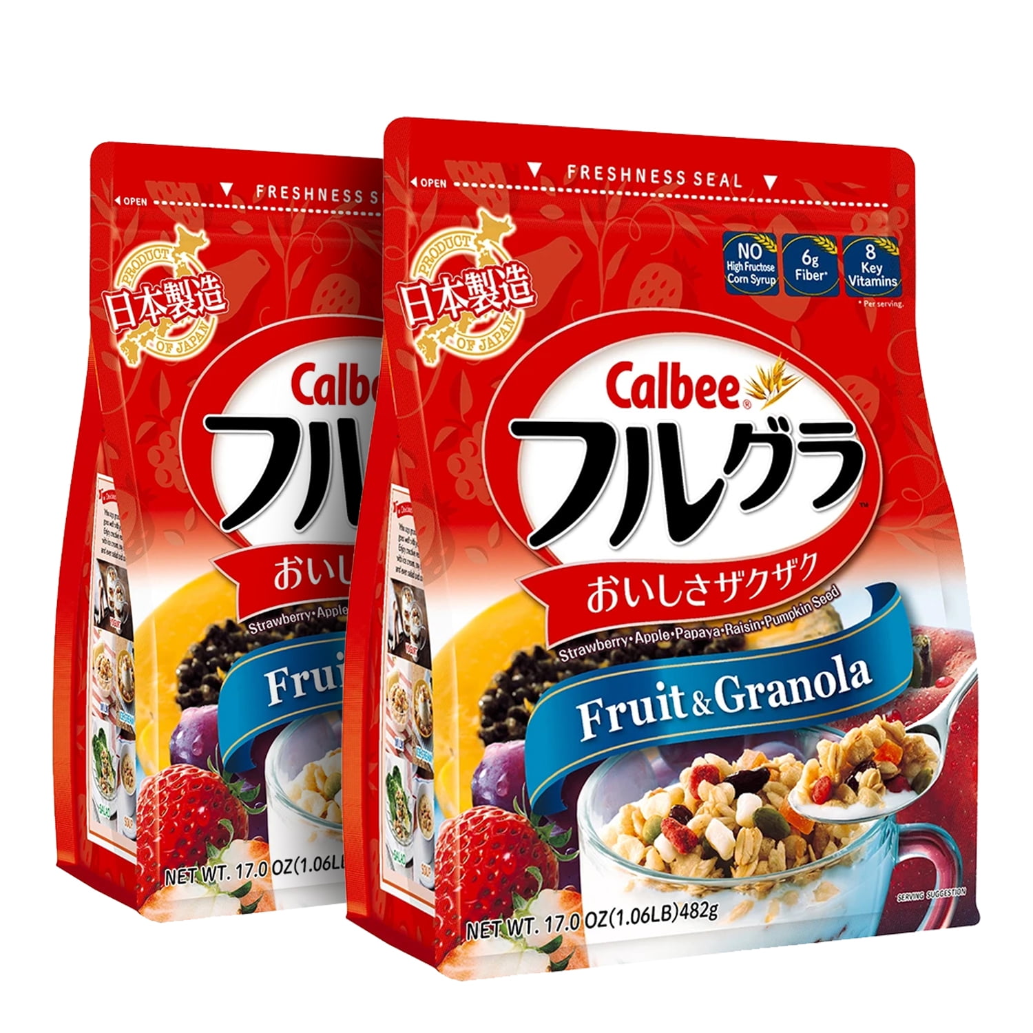 Calbee Frugra Original Fruit and Granola Mix, Rich in Fiber and ...
