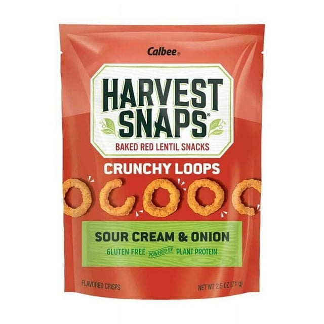 Calbee Harvest Snaps Crunchy Loops Baked Red Lentil Snack Sour Cream ...