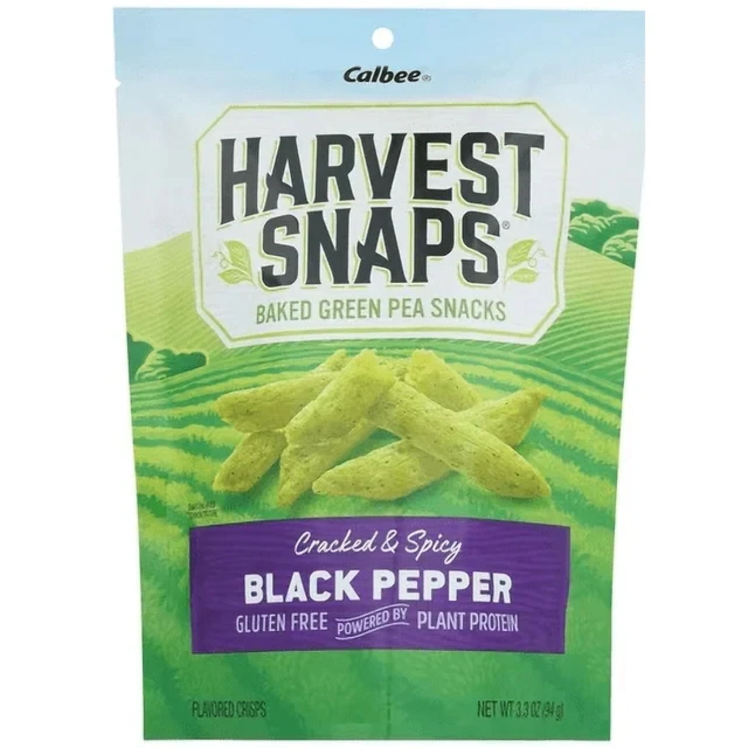 Calbee Gluten Free Harvest Snaps Snapea Crisps Black Pepper - 3.3 oz ...