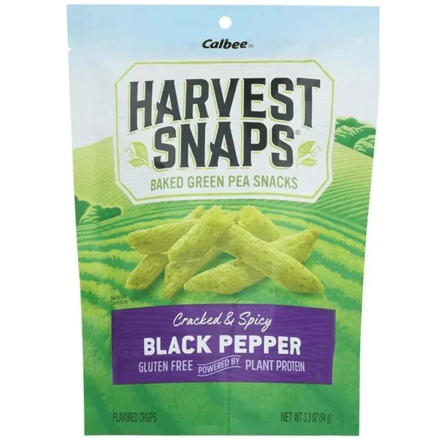 Calbee Gluten Free Harvest Snaps Snapea Crisps Black Pepper - 3.3 oz ...