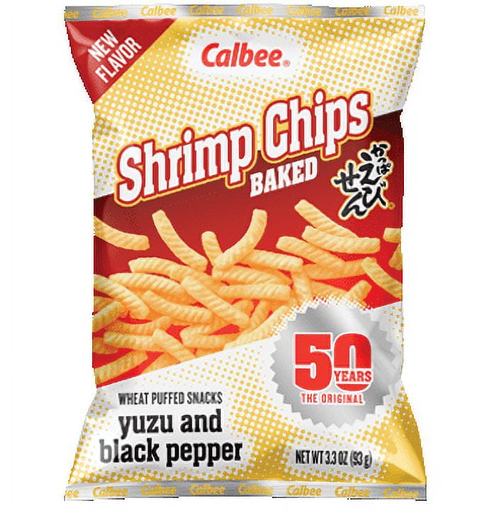 Calbee Shrimp Chips Baked Yuzu and Black Pepper 3.3oz - Walmart.com
