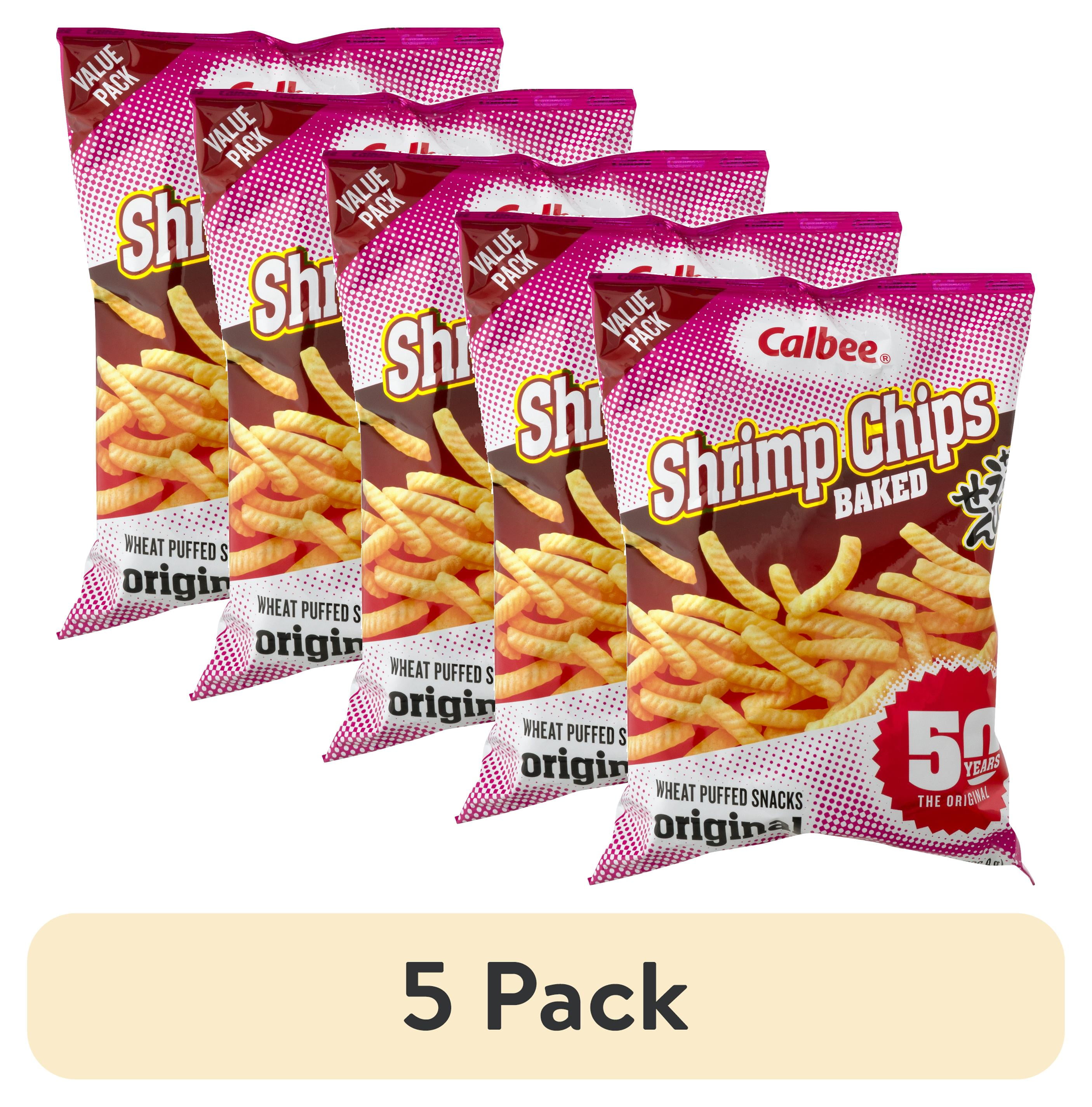 (5 pack) Calbee Shrimp Chips, Wheat Puffed Snacks Made with Wild-Caught ...