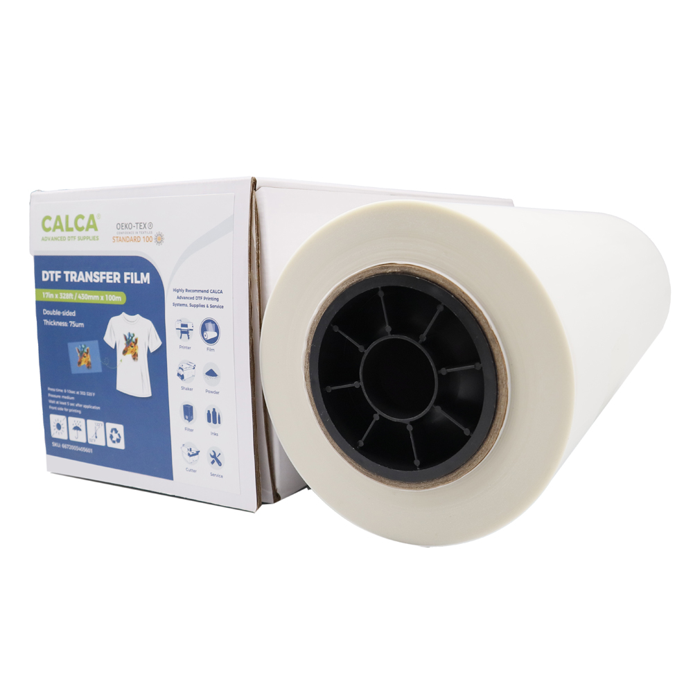 Calca DTF Film Roll 17in x 328ft Direct to Film DTF Transfer Film PET Heat Transfer Roll Hot ...
