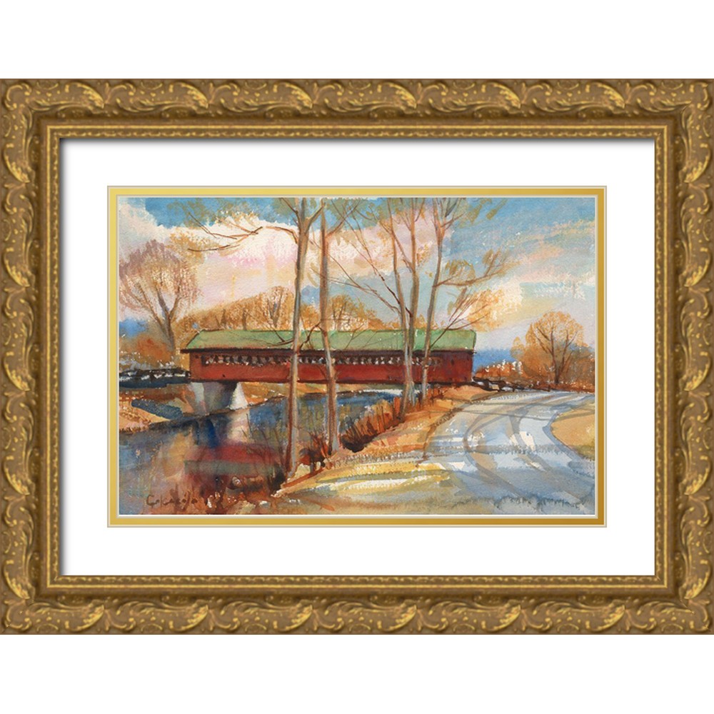 Calcasola, Stephen 14x11 Gold Ornate Wood Framed with Double Matting ...