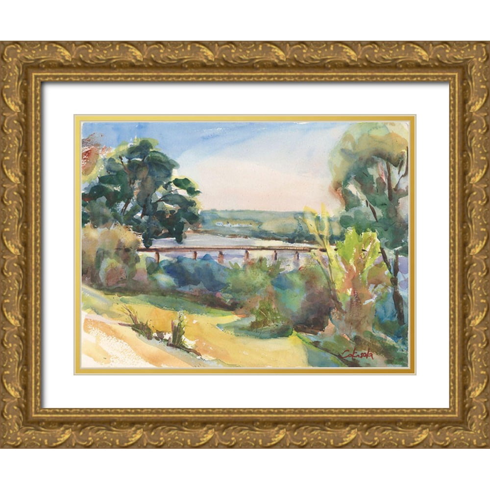 Calcasola, Stephen 32x25 Gold Ornate Wood Framed with Double Matting ...