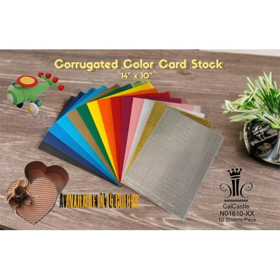 Calcastle Craft Corrugated Cardboard Paper Sheets,Colorful,14"x10",for ...