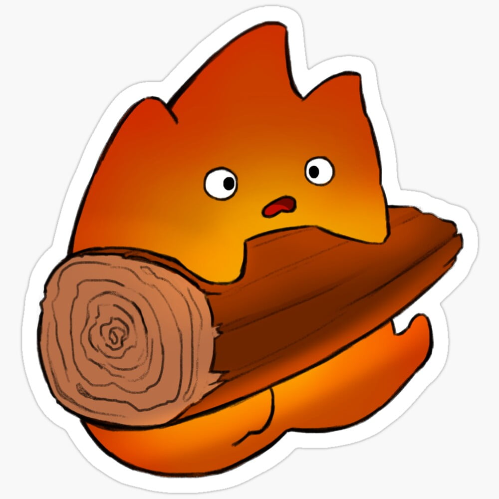 Calcifer From Howl'S Moving Castle Sticker Phone Decal Water Bottle ...