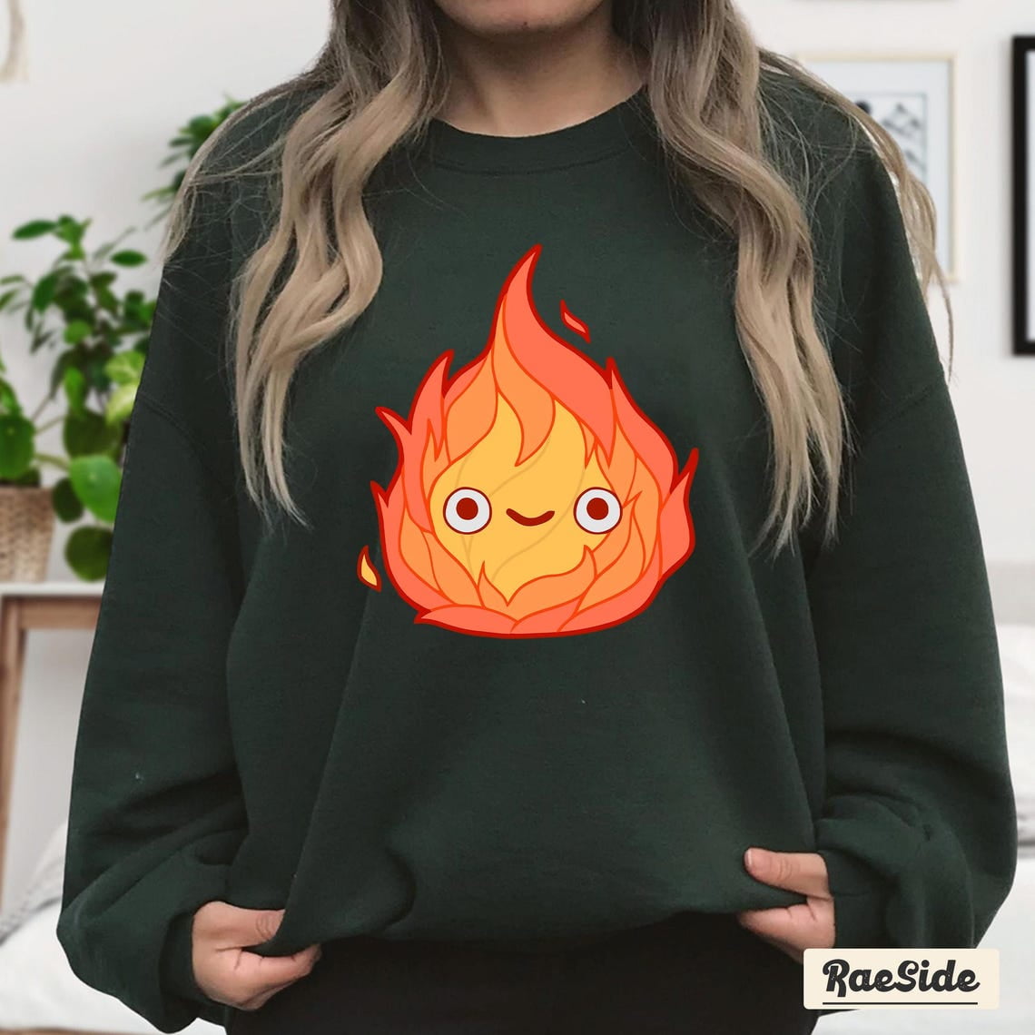 Calcifer Sweatshirt, Ghibli, Hayao Miyazaki, Howl's Moving Castle shirt ...