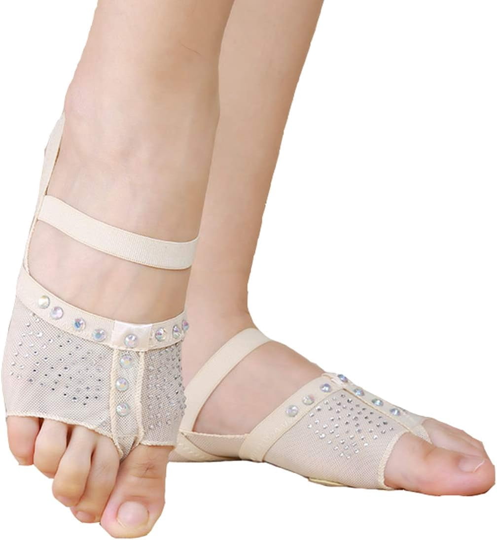 Calcifer White/Black Belly/Ballet Dance Socks Dance Toe Pad Practice ...
