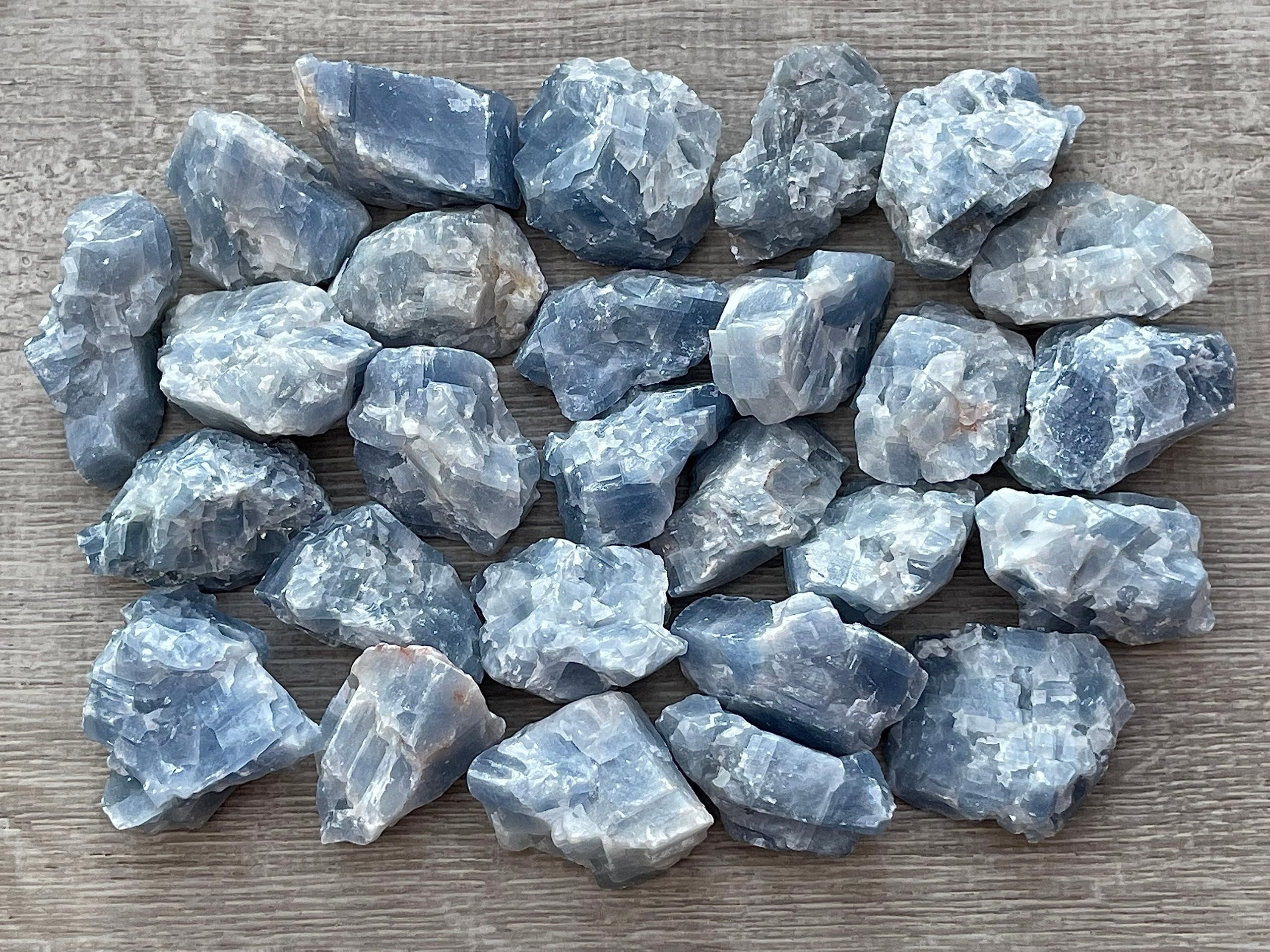 Calcite Rough Natural Stones, Raw Calcite Crystals (Blue Calcite, 0.25 ...