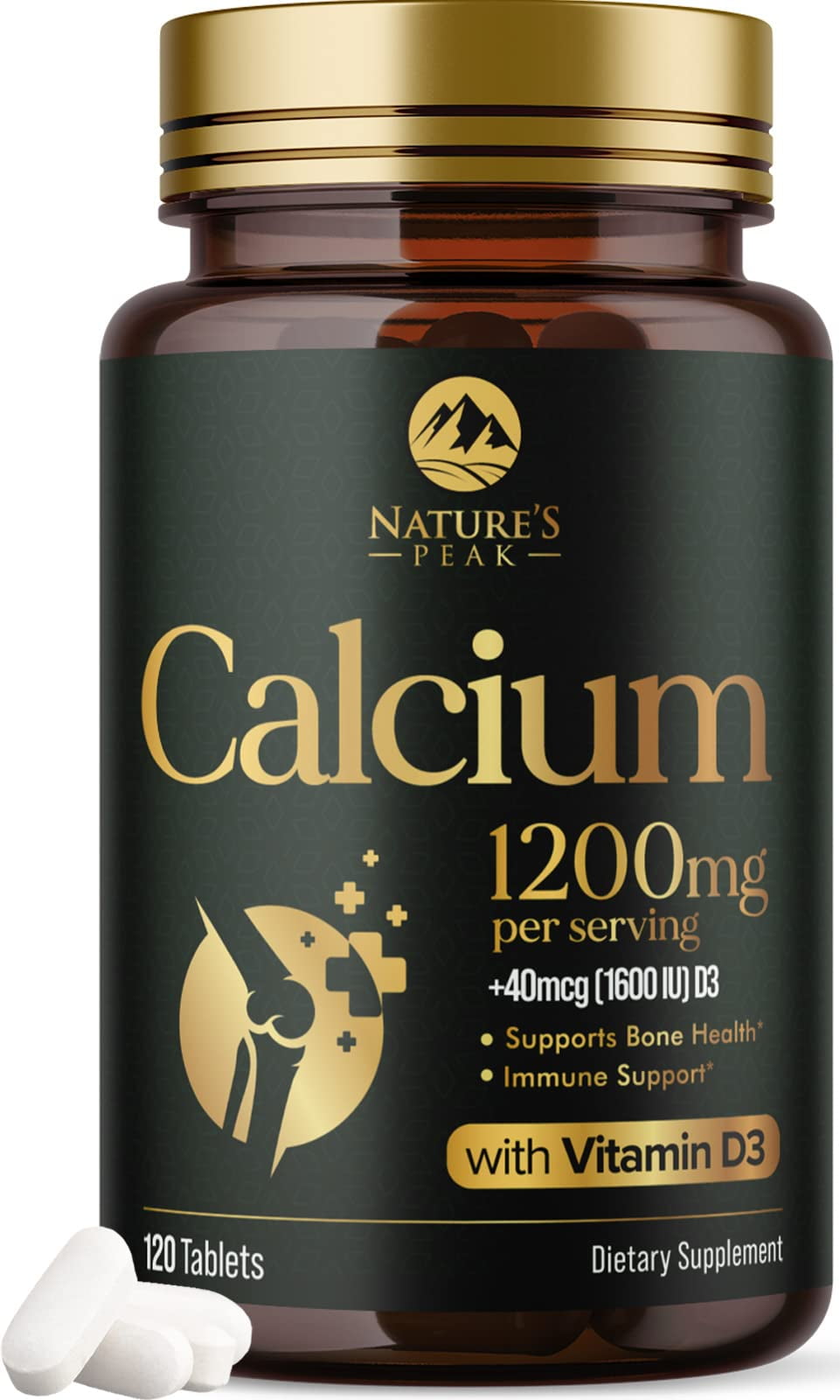 Calcium 1200 mg with Vitamin D3, Calcium Supplement Vitamins, Supports ...