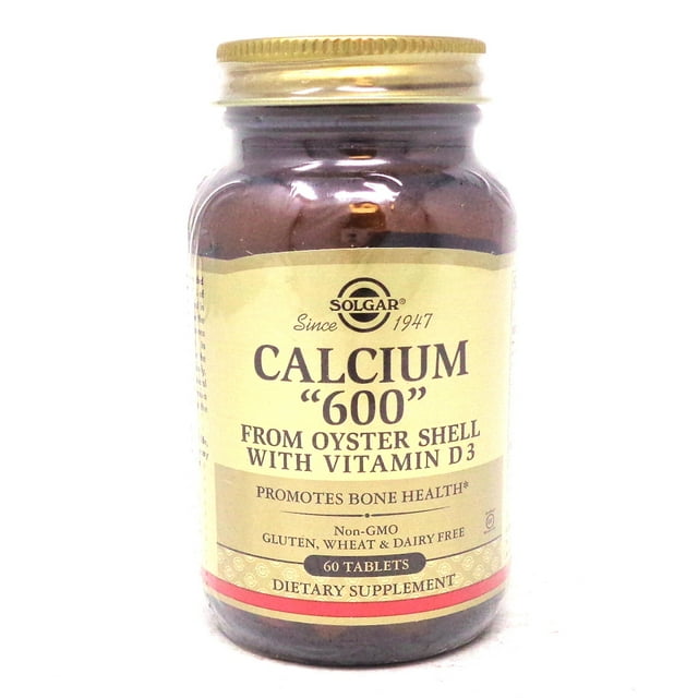 Calcium 600 Tablets (Oyster Shell Calcium) By Solgar - 60 Count ...