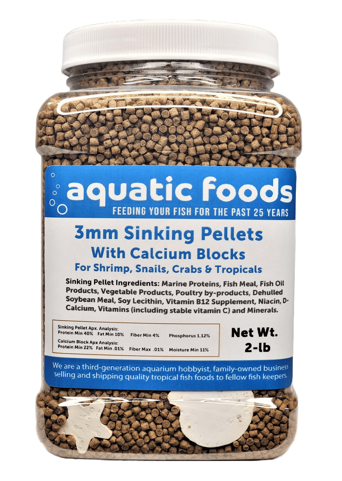 Calcium Blocks included in these 40% Protein 3mm Sinking Pellets for ...