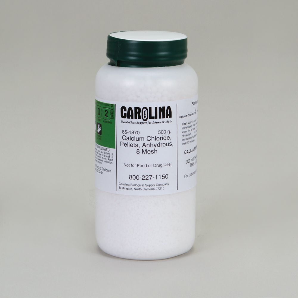 Calcium Chloride, Anhydrous, Granular, 8 Mesh, Laboratory Grade, 500 G ...