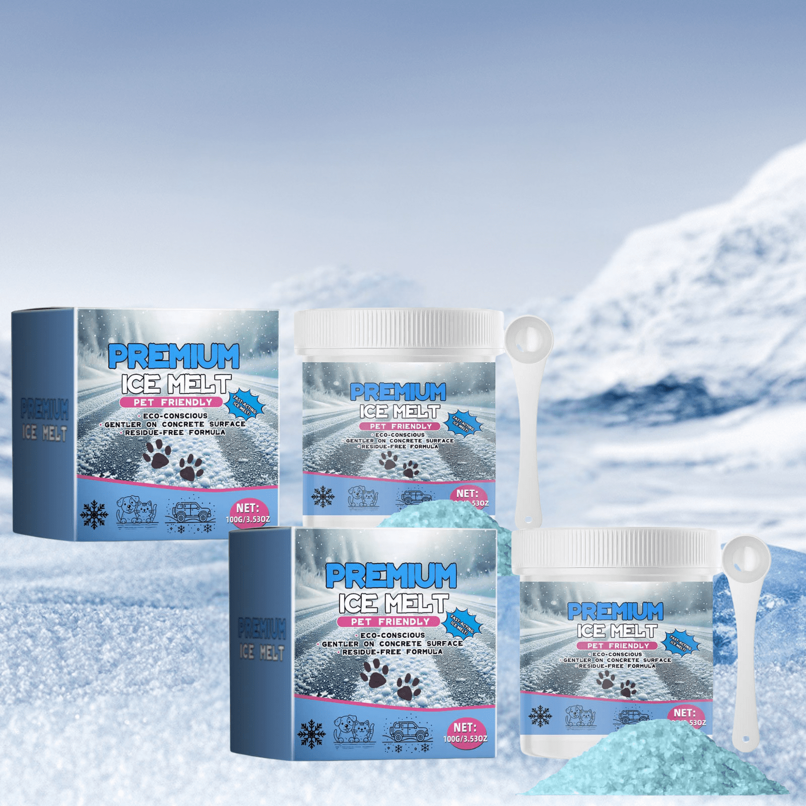 Calcium Chloride Ice Melt - Instant Snow and Ice Melt for Sidewalks ...