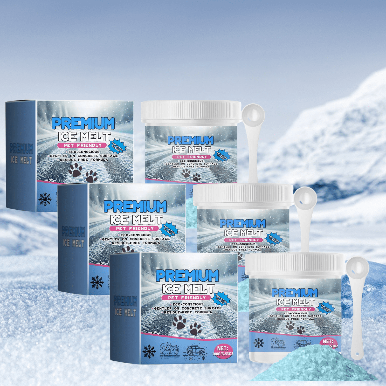 Calcium Chloride Ice Melt - Instant Snow and Ice Melt for Sidewalks ...