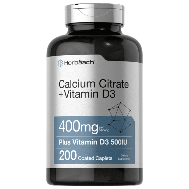 Calcium Citrate & Vitamin D3 | 200 Caplets | Vegetarian Formula | by ...