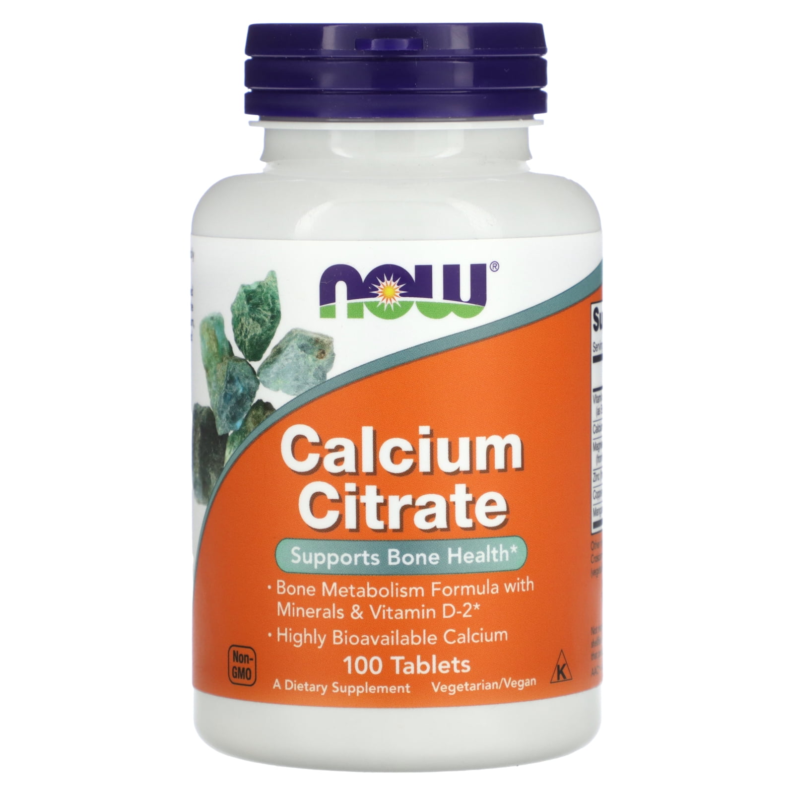 NOW Foods Calcium Citrate Supplement, 100 Tablets, Supports Bone Health ...