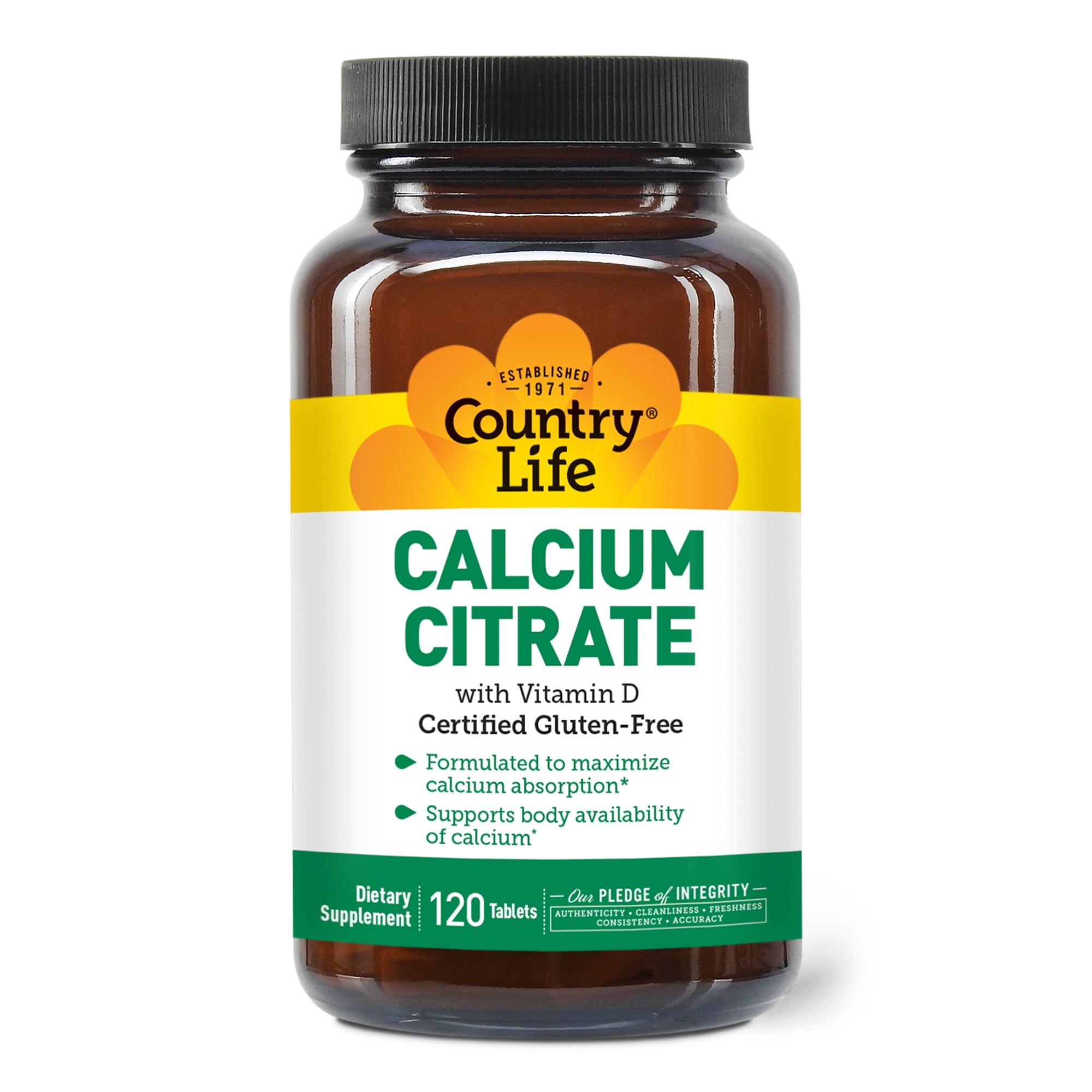 Country Life Calcium Citrate, Vitamin D, Bone Health, Absorption ...