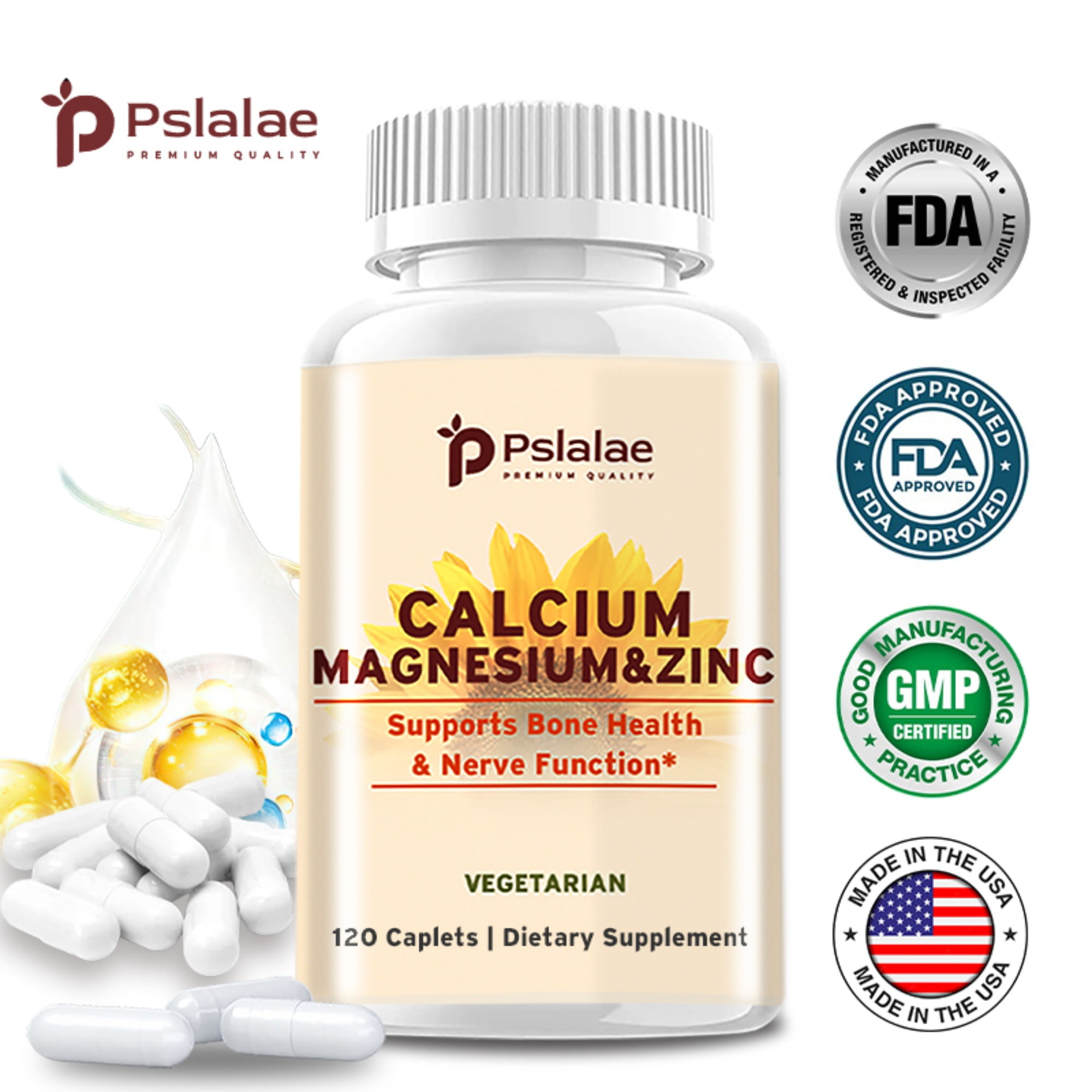 Calcium Magnesium & Zinc - Supports Bone Health, Nerve Function, Immune ...