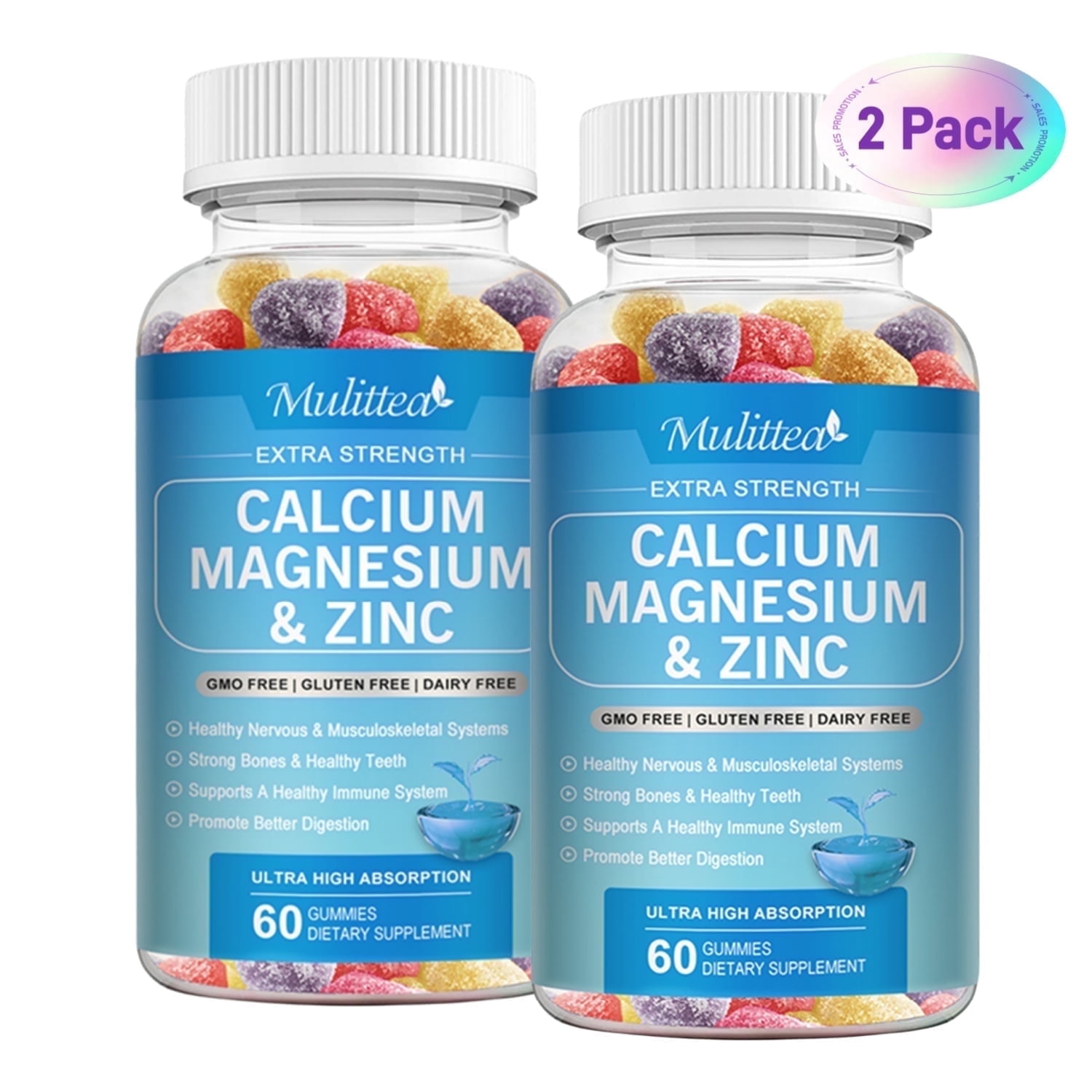 Calcium, Magnesium and Zinc Gummies with Vitamin D3 - Supports Bone ...