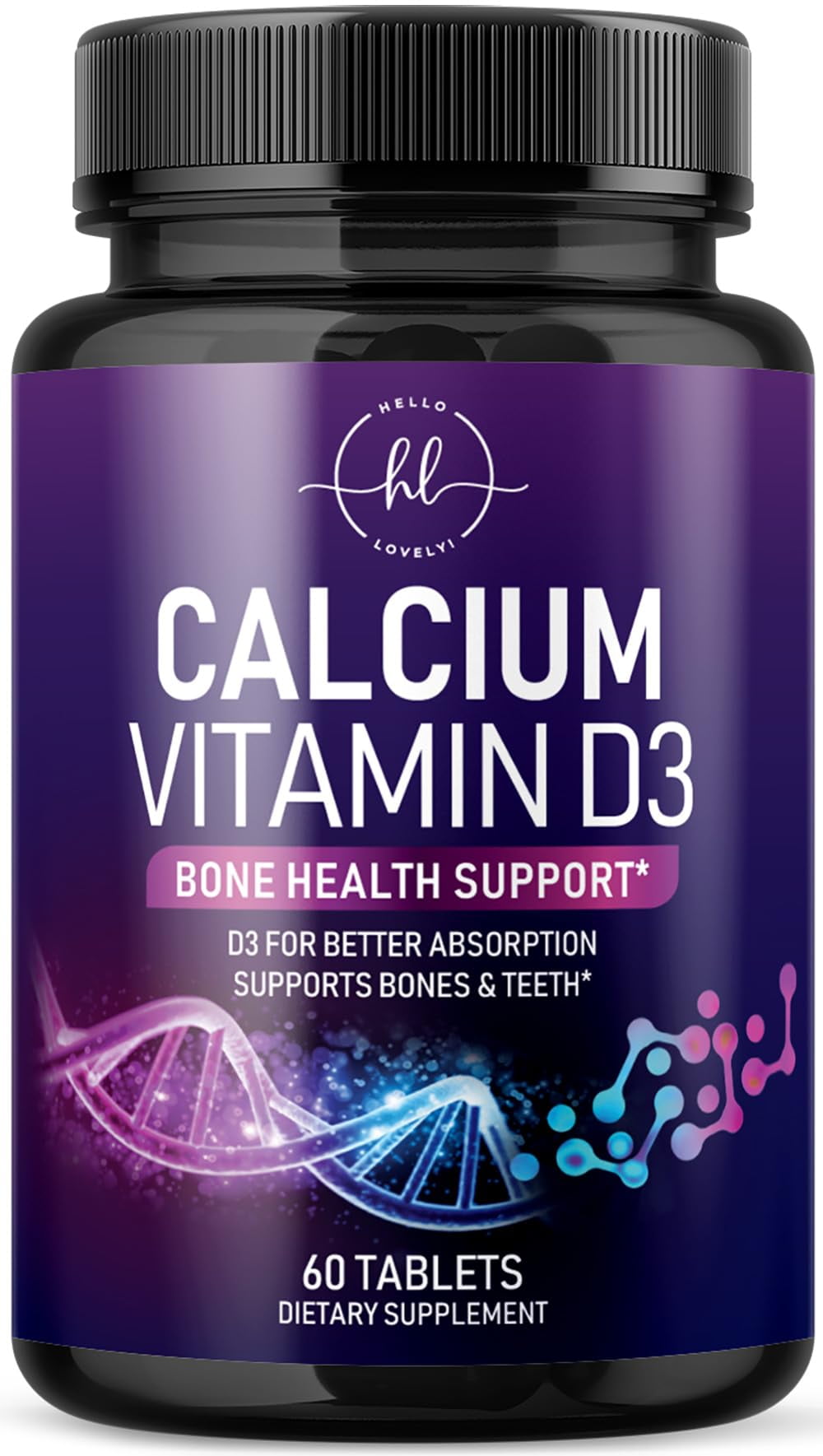 Calcium Supplements for Women 1200 mg Plus 1600 IU Vitamin D3, Bone ...