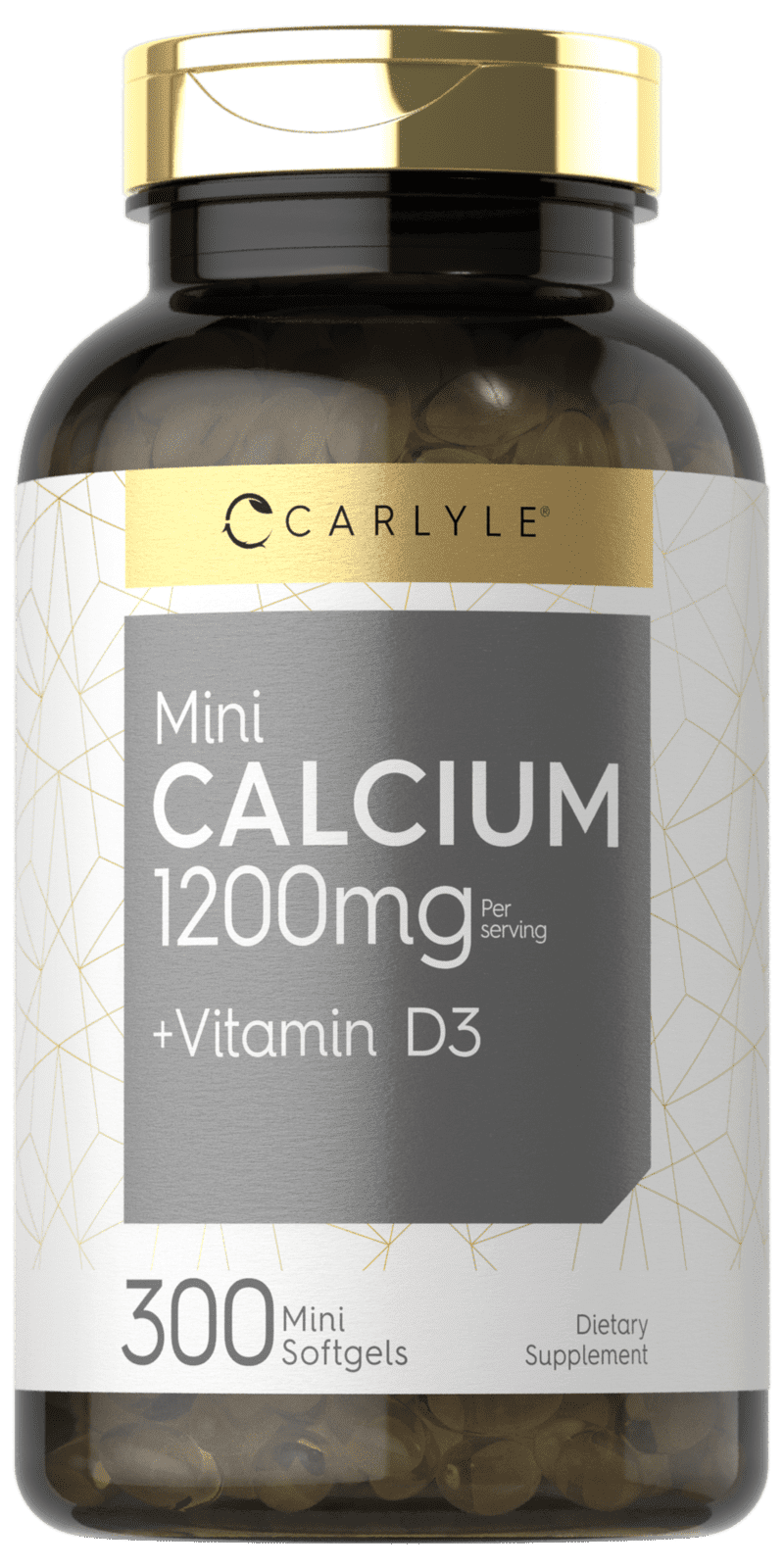 Carlyle Calcium with Vitamin D3, 1200mg, 300 Softgels, Bone Health ...