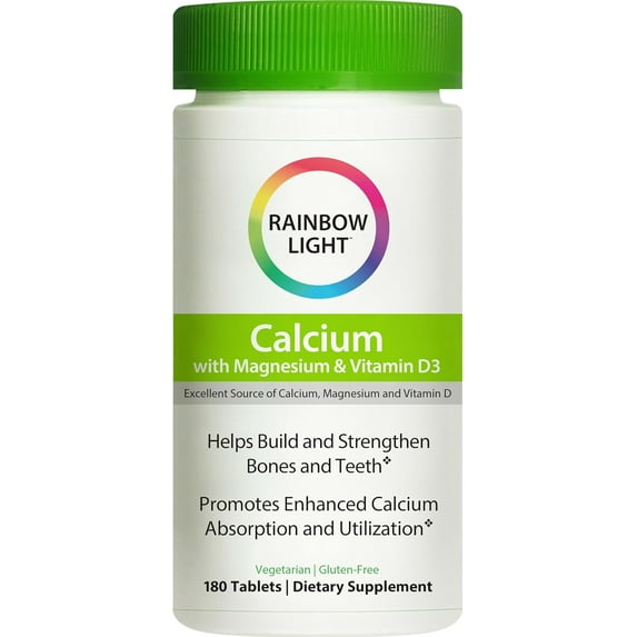 Rainbow Light Food-Based Calcium 180 Tablet - Organic Supplement for ...