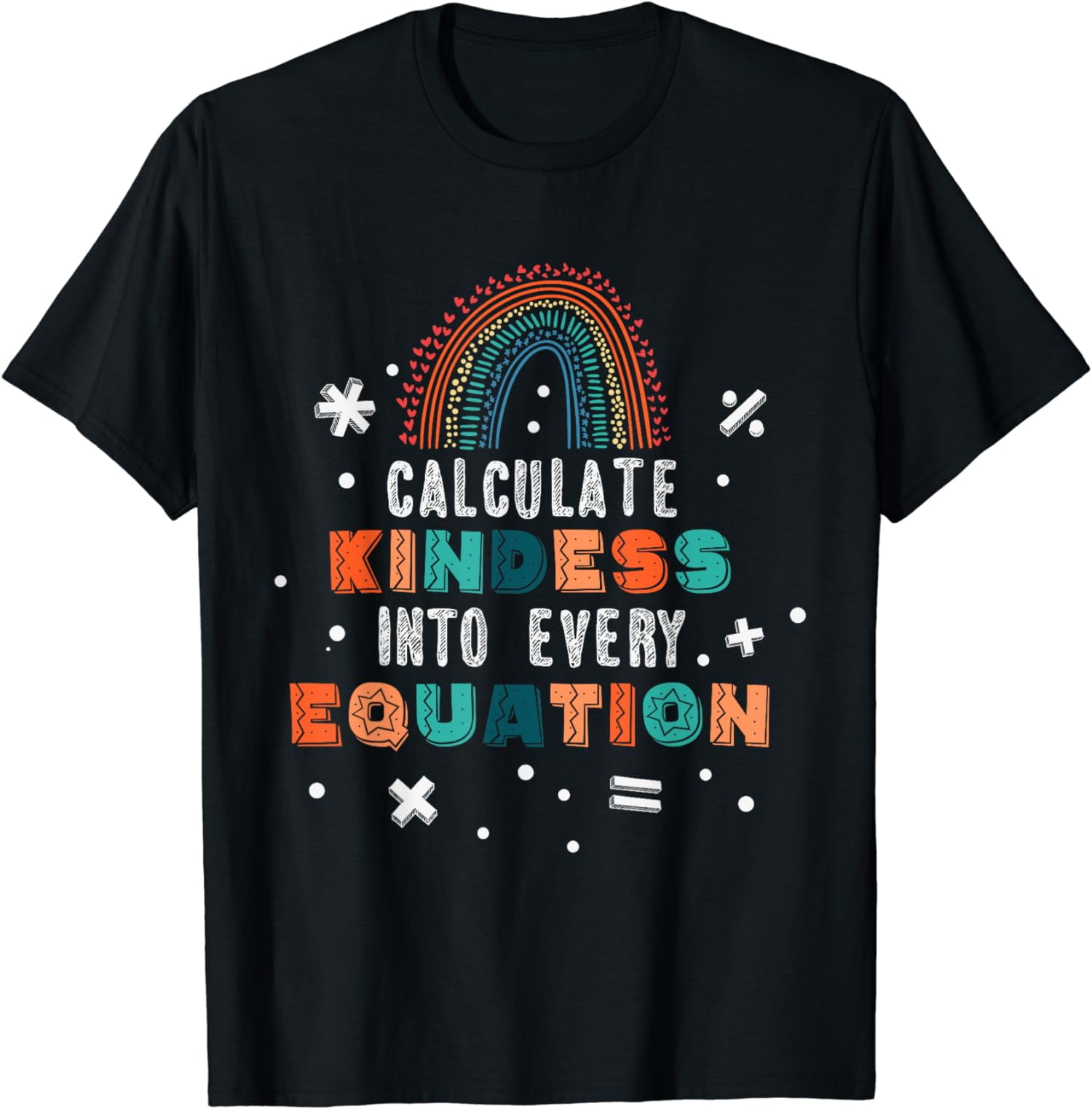 Calculate Kindness Into Every Equation for a Math teacher T-Shirt ...