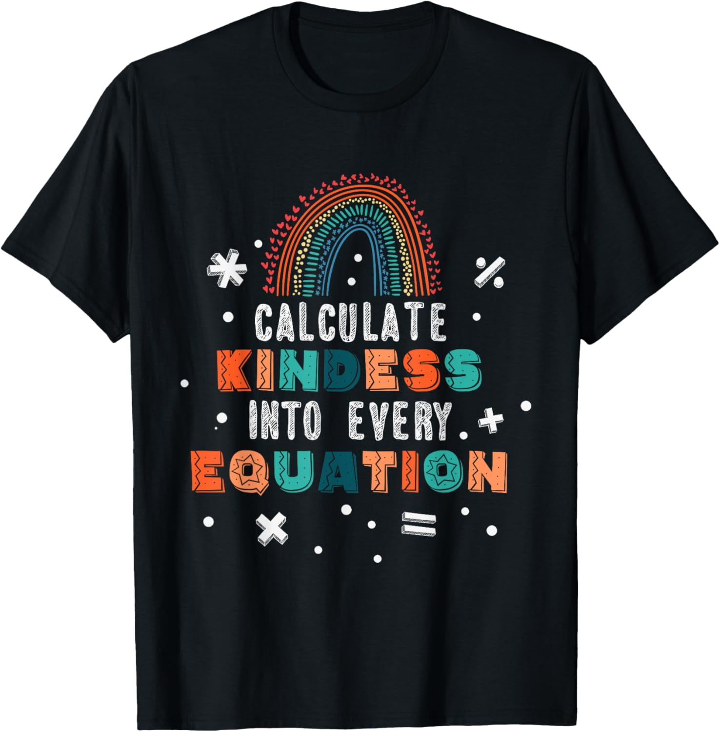 Calculate Kindness Into Every Equation for a Math teacher T-Shirt ...