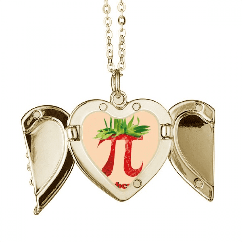 Calculating Mathematical Pi Strawberry Folded Wings Peach Heart Pendant ...