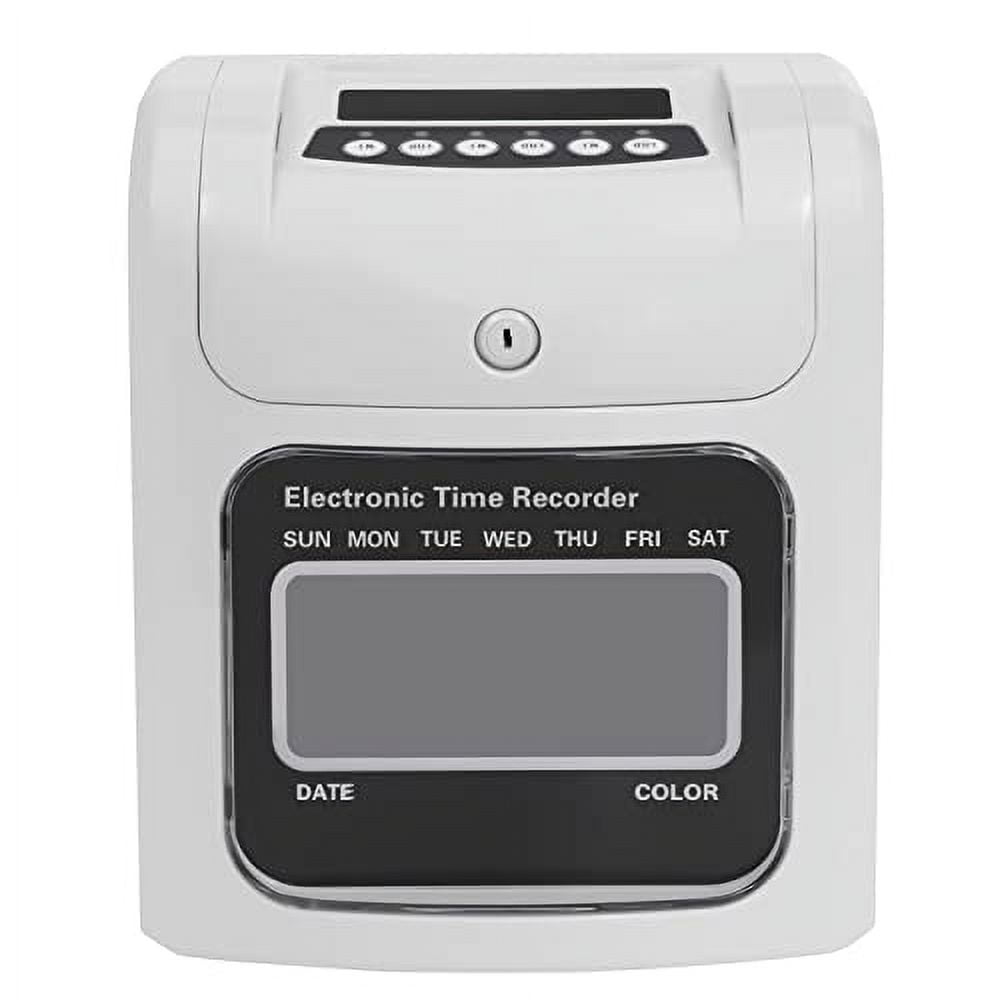 Calculating Time Clock,50/60HZ White Electronic Time Recorder with 50 ...