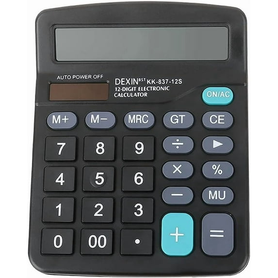 Calculator 12 Digit Office Calculators with Lar LCD Display, Dual Solar ...
