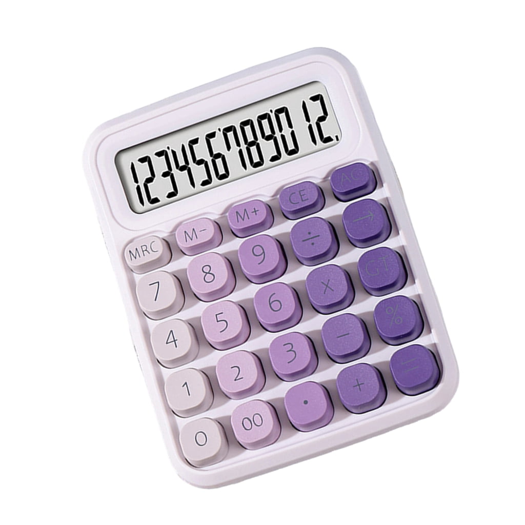 Calculator 12 Digital Large LCD Display Big Round Button Gradients ...