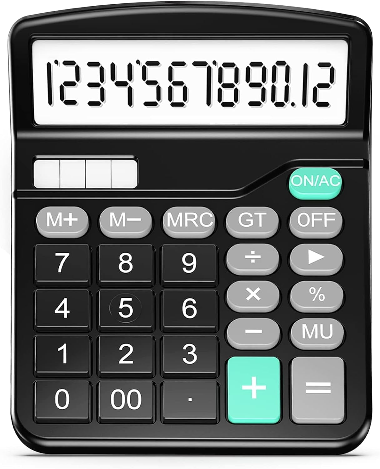 Calculator, 2 Pack Standard Functional Desktop Calculators Solar and AA ...