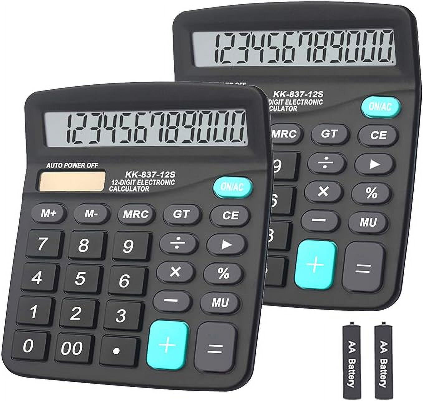 Calculator, BESTWYA Dual Power Handheld Desk Calculator with 12 Digit ...