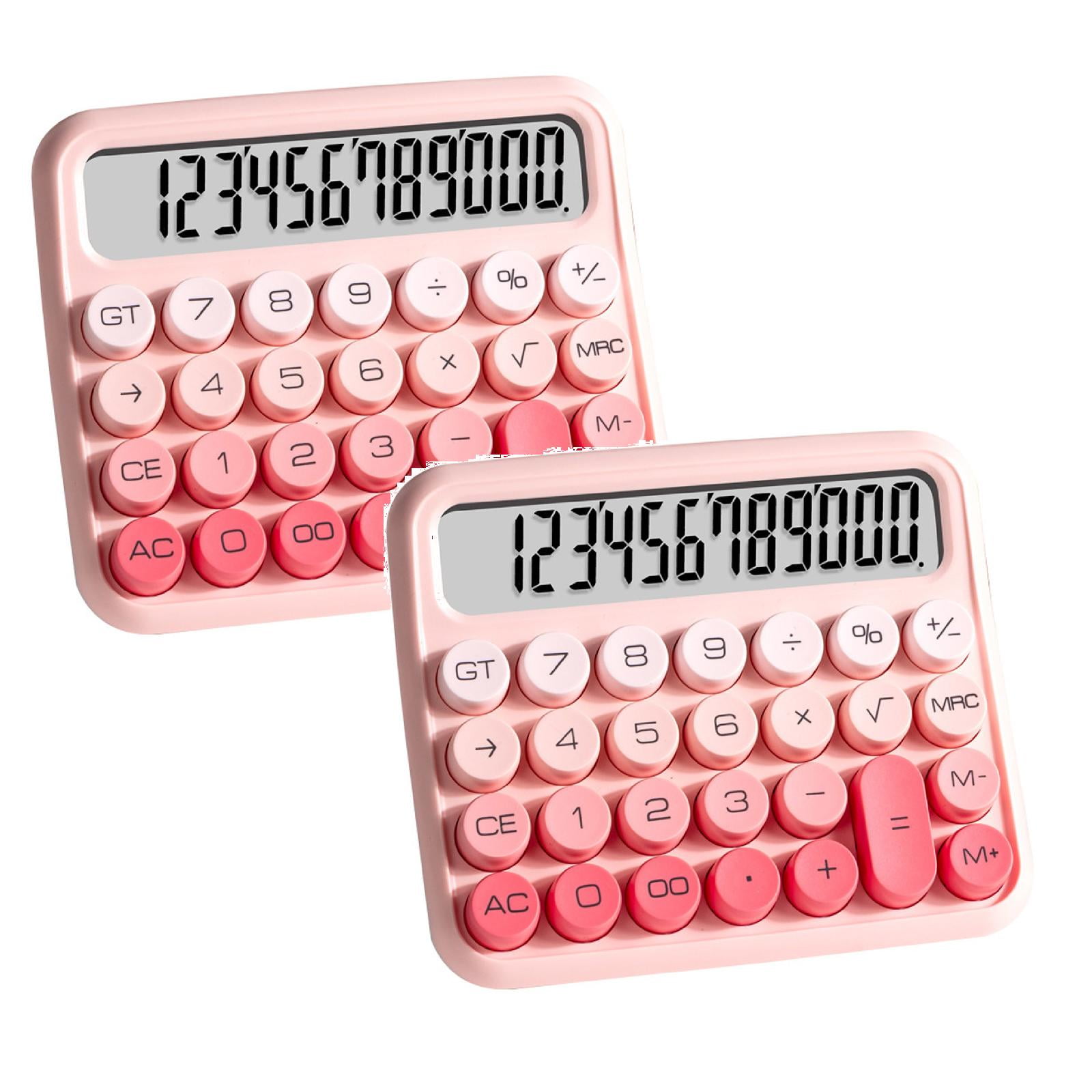 Calculator with Big Button, Cute Desktop Calculators, 12 Digits 5-inch LCD Display Mechanical ...