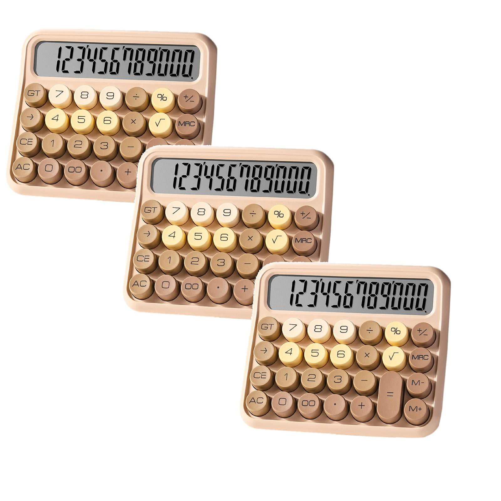 Calculator with Big Button, Cute Desktop Calculators, 12 Digits 5-inch LCD Display Mechanical ...