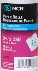 Genuine NCR Paper Rolls For Calculators 2 1/4" X 130' (2 Pack ...