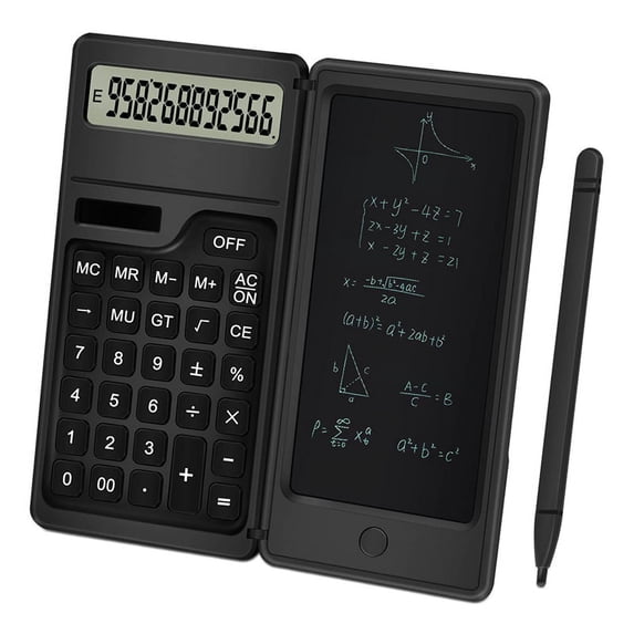 Calculator with Notepad, 12 Digits LCD Display Solar Desktop Calculator ...