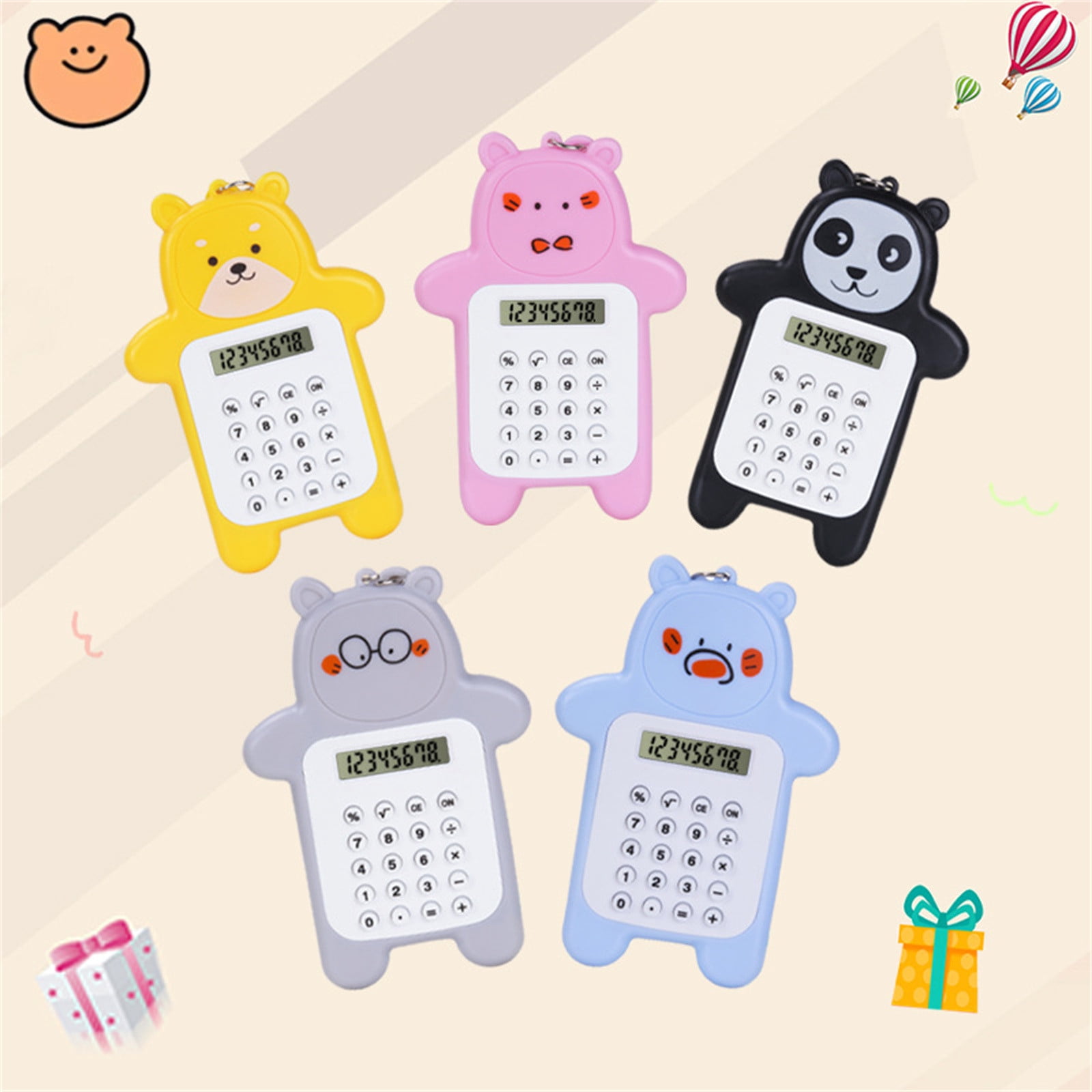 Calculators Desktop, Cute Bear Calculator, Basic Button Battery Powered ...