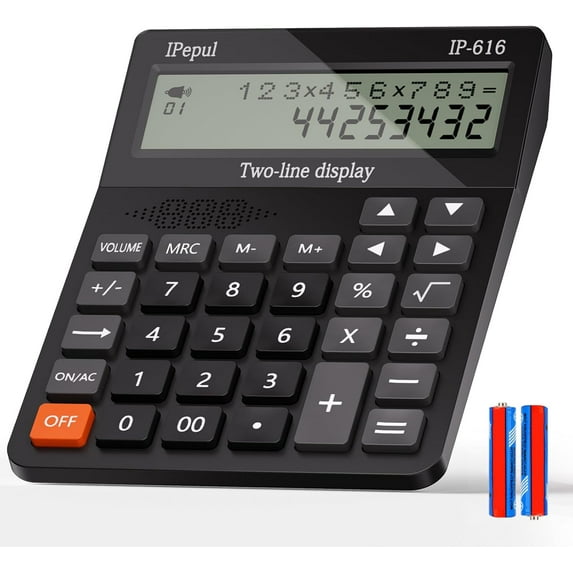 Calculators Desktop, Desk Calculator with Large 2 Line Display, Talking ...