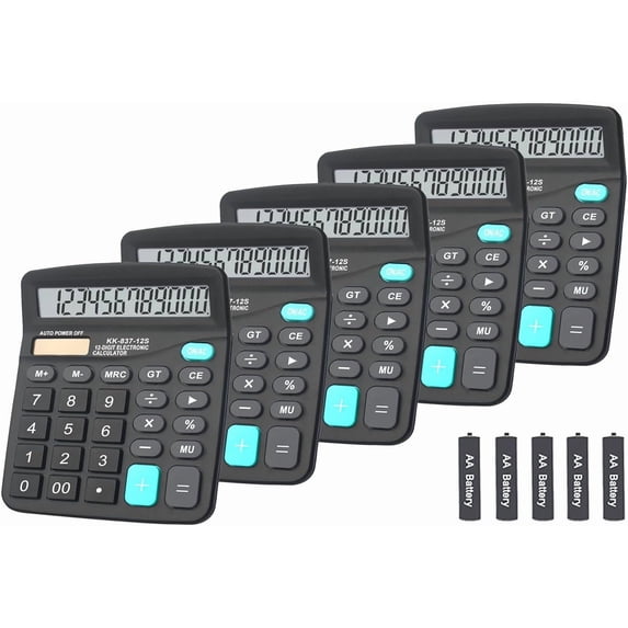 Calculators, Large Button Calculator with Angled LCD Display 12-Digit ...