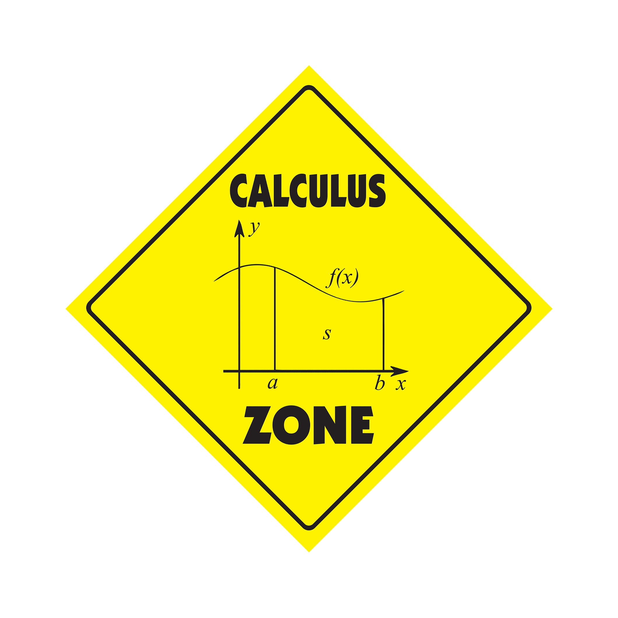 Calculus Crossing Sign Zone Xing | Indoor/Outdoor | 14" Tall math club ...