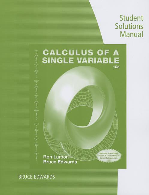 Calculus of a Single Variable : Student Solutions Manual (Edition 10 ...