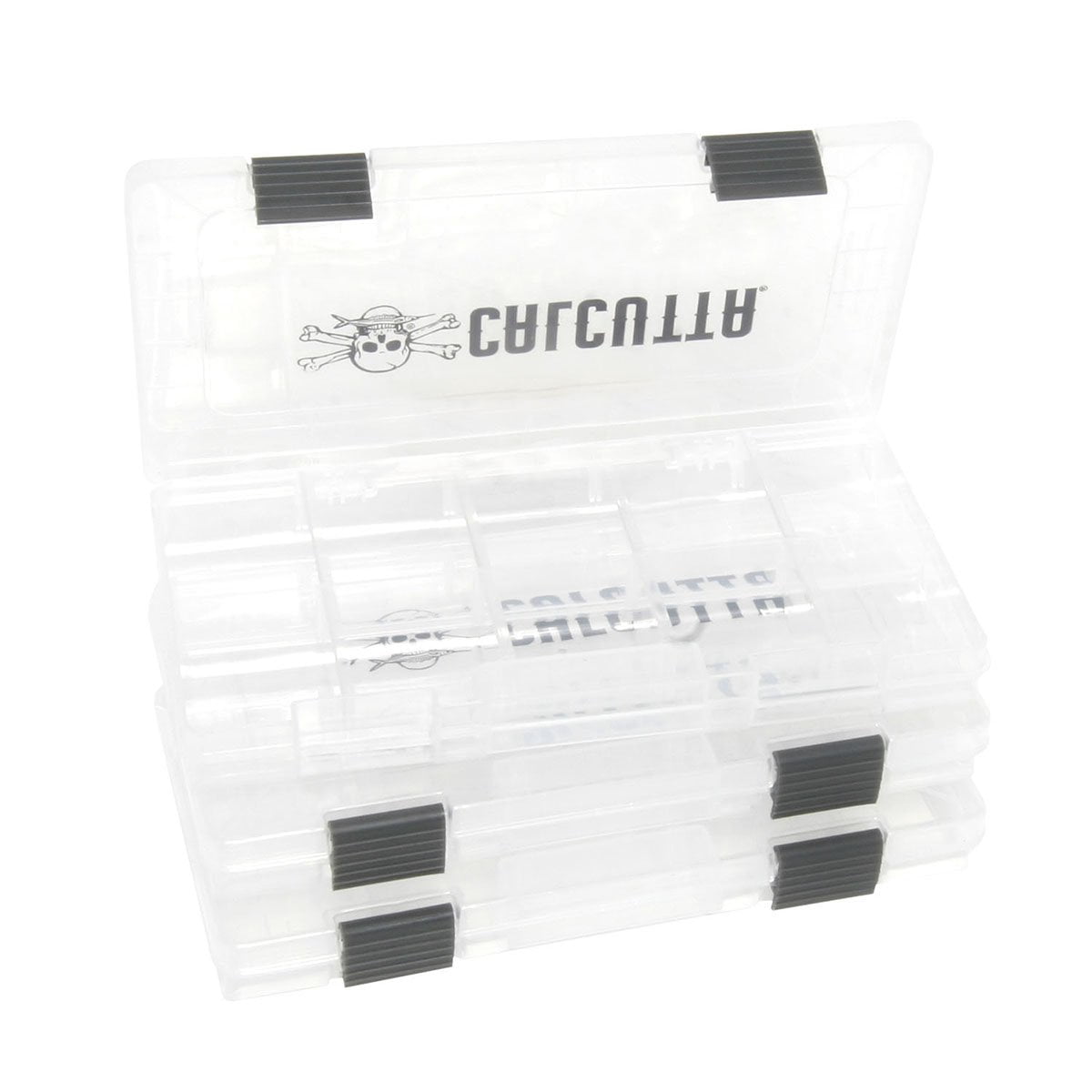 Calcutta 3/pk 3500 Clear 2-Latch Tackle Tray,Fishing Storage Box ...