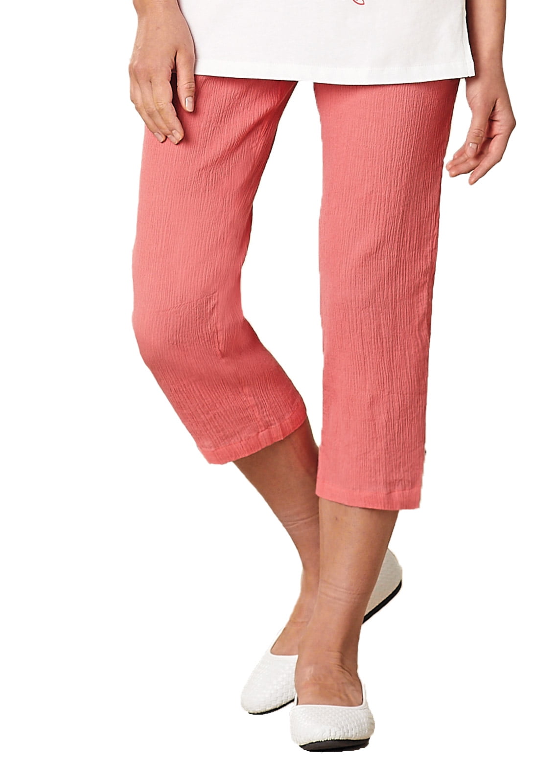 Easy Essentials Ultra-Flattering Fit Crinkle Cotton Calcutta Capri ...